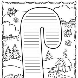 Candy Cane Writing Paper Templates - Etsy