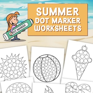 Summer Dot Marker Worksheets - Etsy