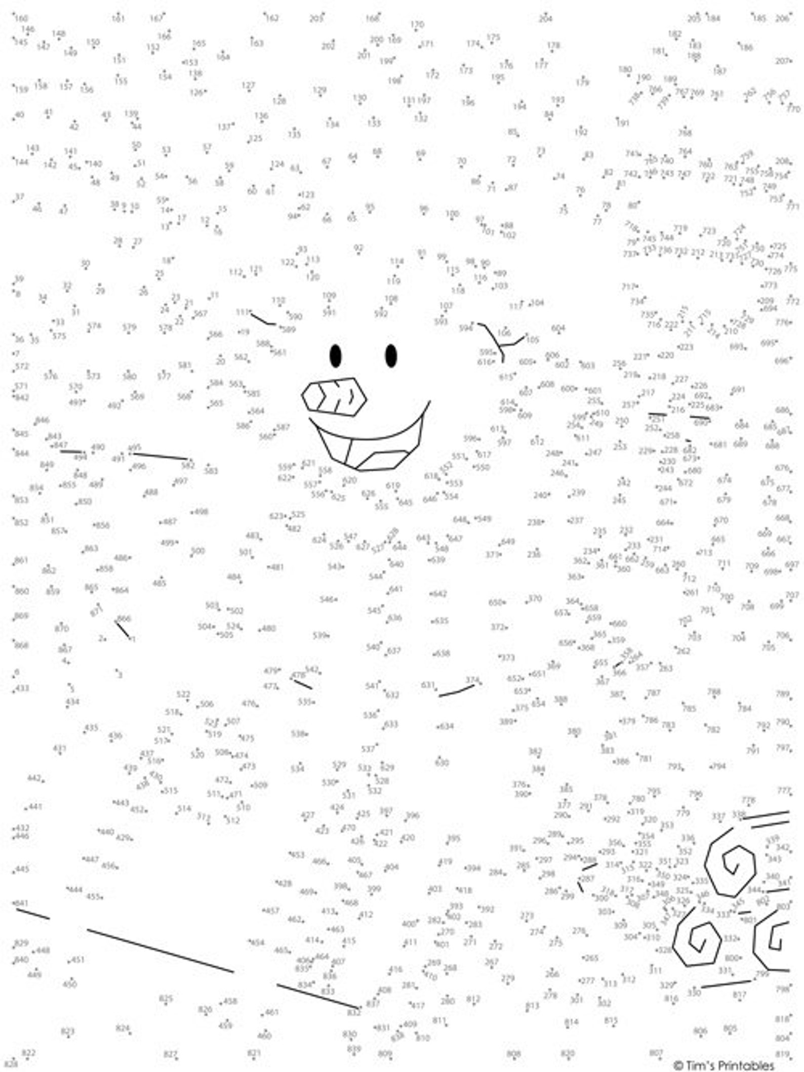 Snowman Dot-to-dot / Connect the Dots Printable - 871 Dots - Etsy