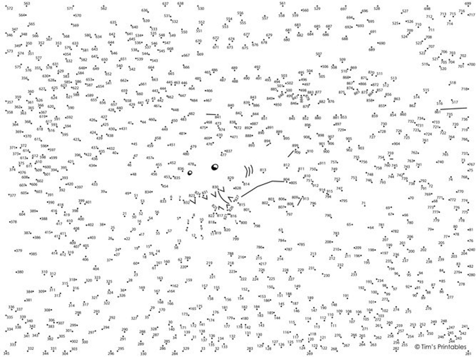 Surfing Shark Dot-to-dot / Connect the Dots PDF - 915 Dots - Etsy