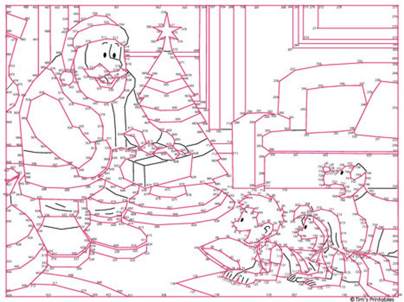 Christmas Eve Extreme Difficulty Dot-to-dot / Connect the Dots PDF - Etsy