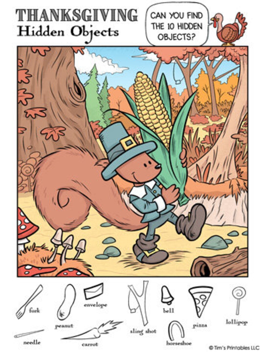 Thanksgiving Hidden Objects Puzzle PDF - Etsy