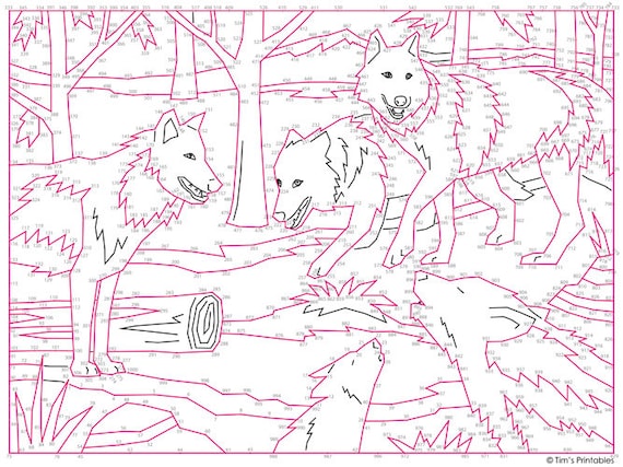 Realistic Wolf Pack Coloring Pages