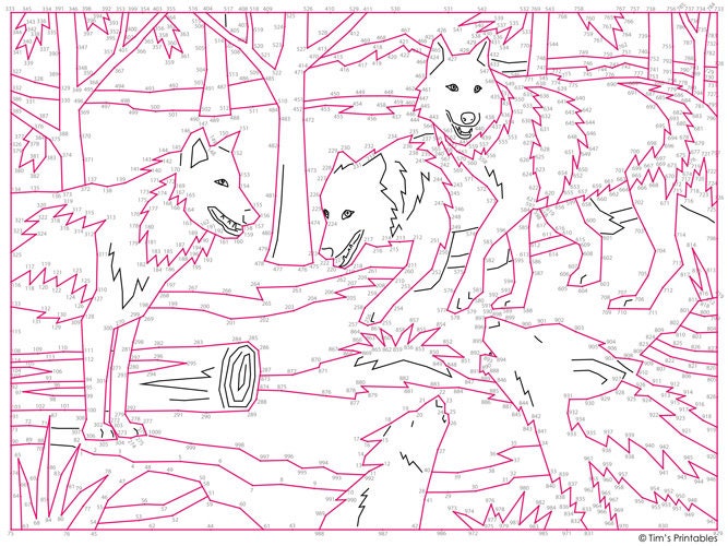 Wolf Pack Dot-to-dot / Connect the Dots - 1000 Dots - Etsy