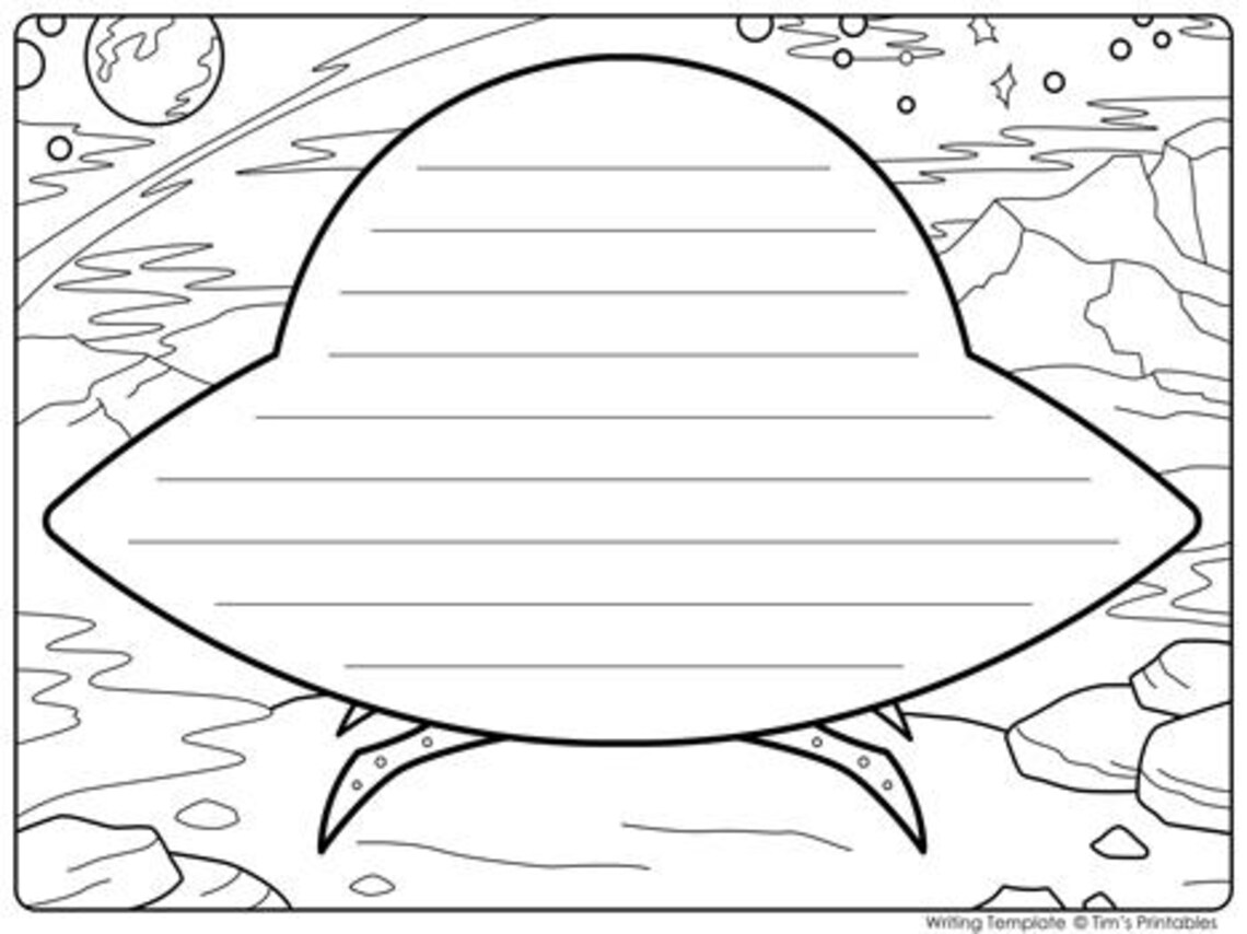 UFO Writing Paper Templates - Etsy