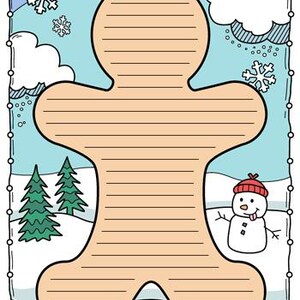 Gingerbread Man Writing Paper Templates - Etsy