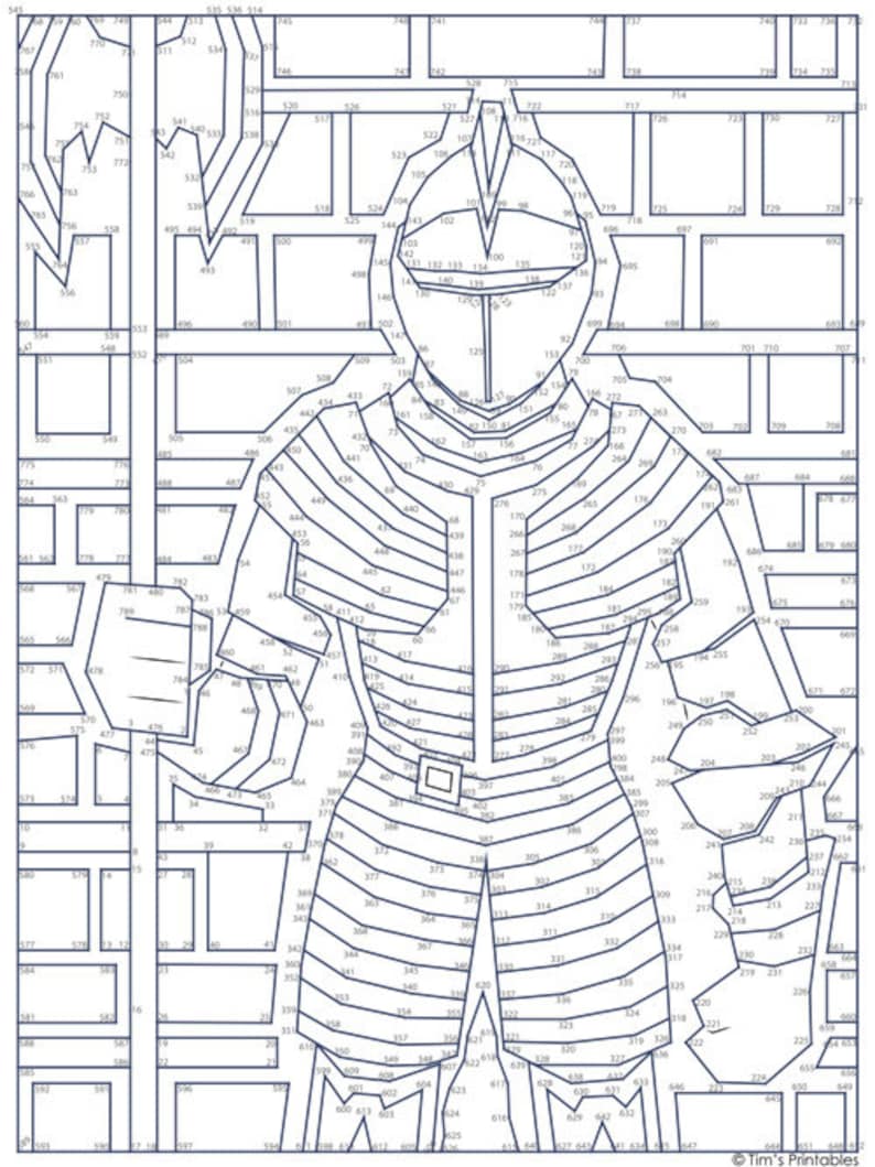 Knight Dot-to-dot / Connect the Dots PDF - Etsy