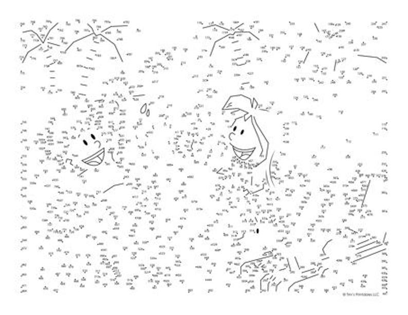 Summer Extreme Difficulty Dot-to-dot / Connect the Dots PDF - 808 Dots ...