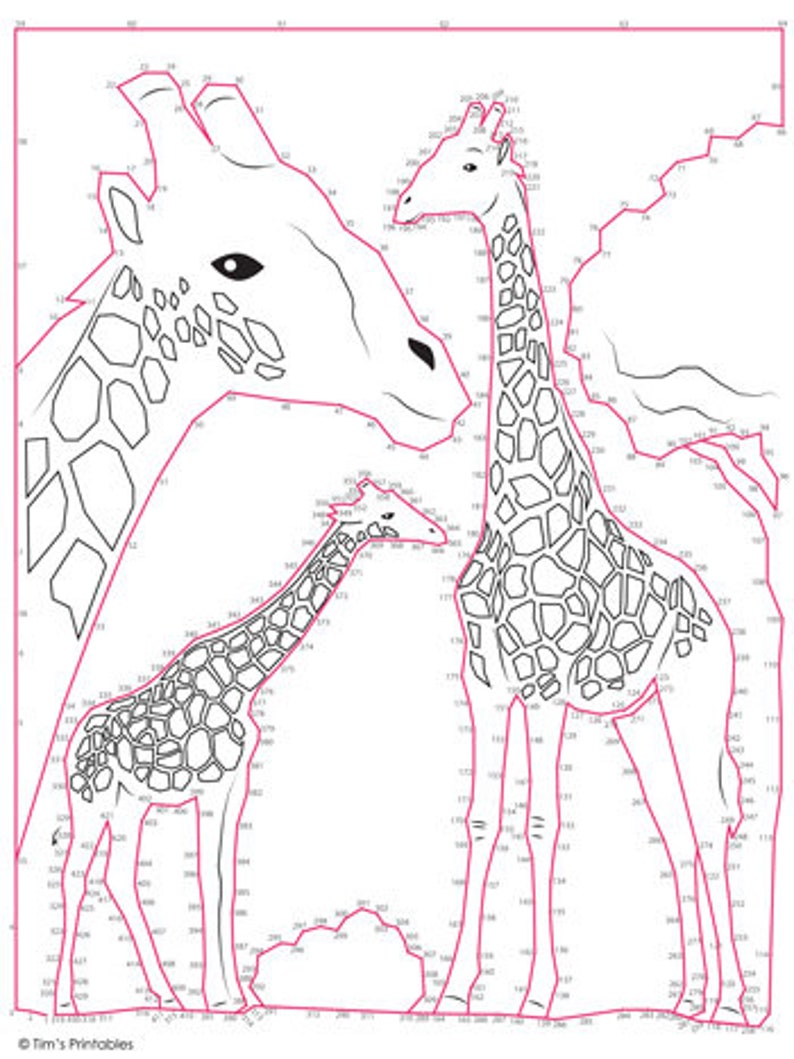 Giraffe Extreme Difficulty Dot-to-dot / Connect the Dots PDF - Etsy
