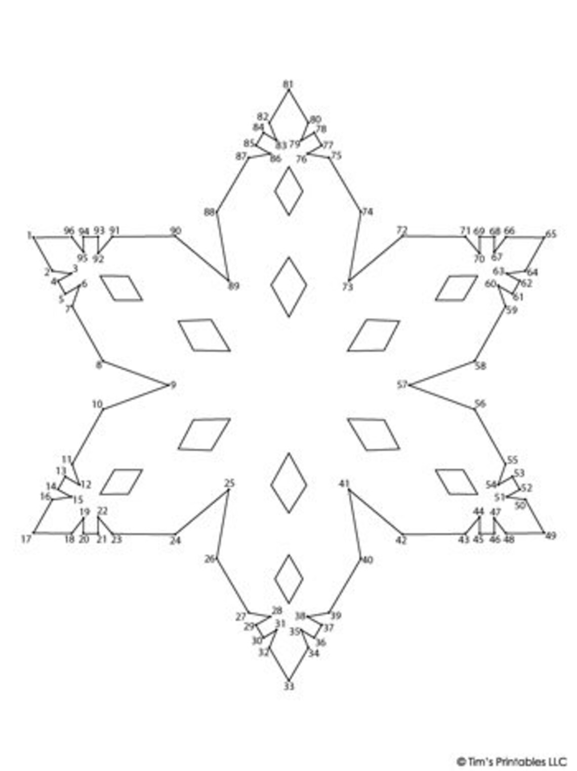 Snowflake Dot-to-dots / Connect the Dots PDF - Etsy