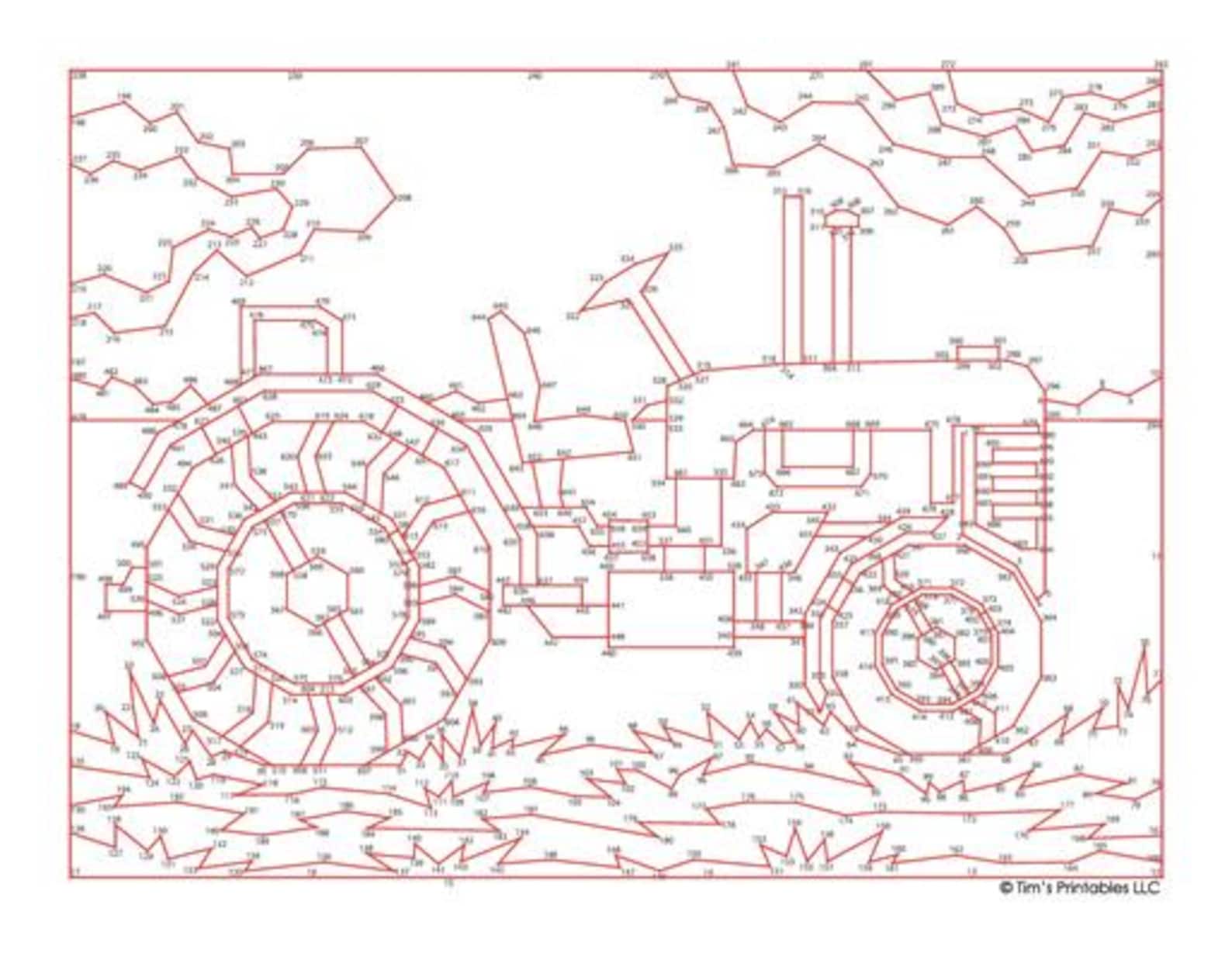 Tractor Dot-to-dot / Connect the Dots - Etsy