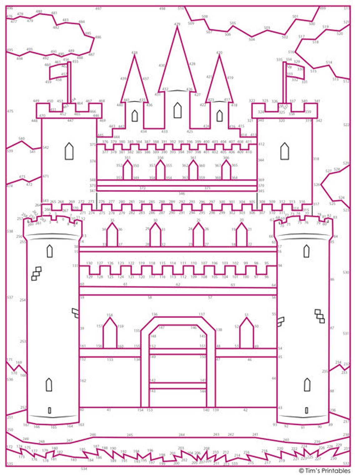 Castle Dot-to-dot / Connect the Dots - 543 Dots - Etsy
