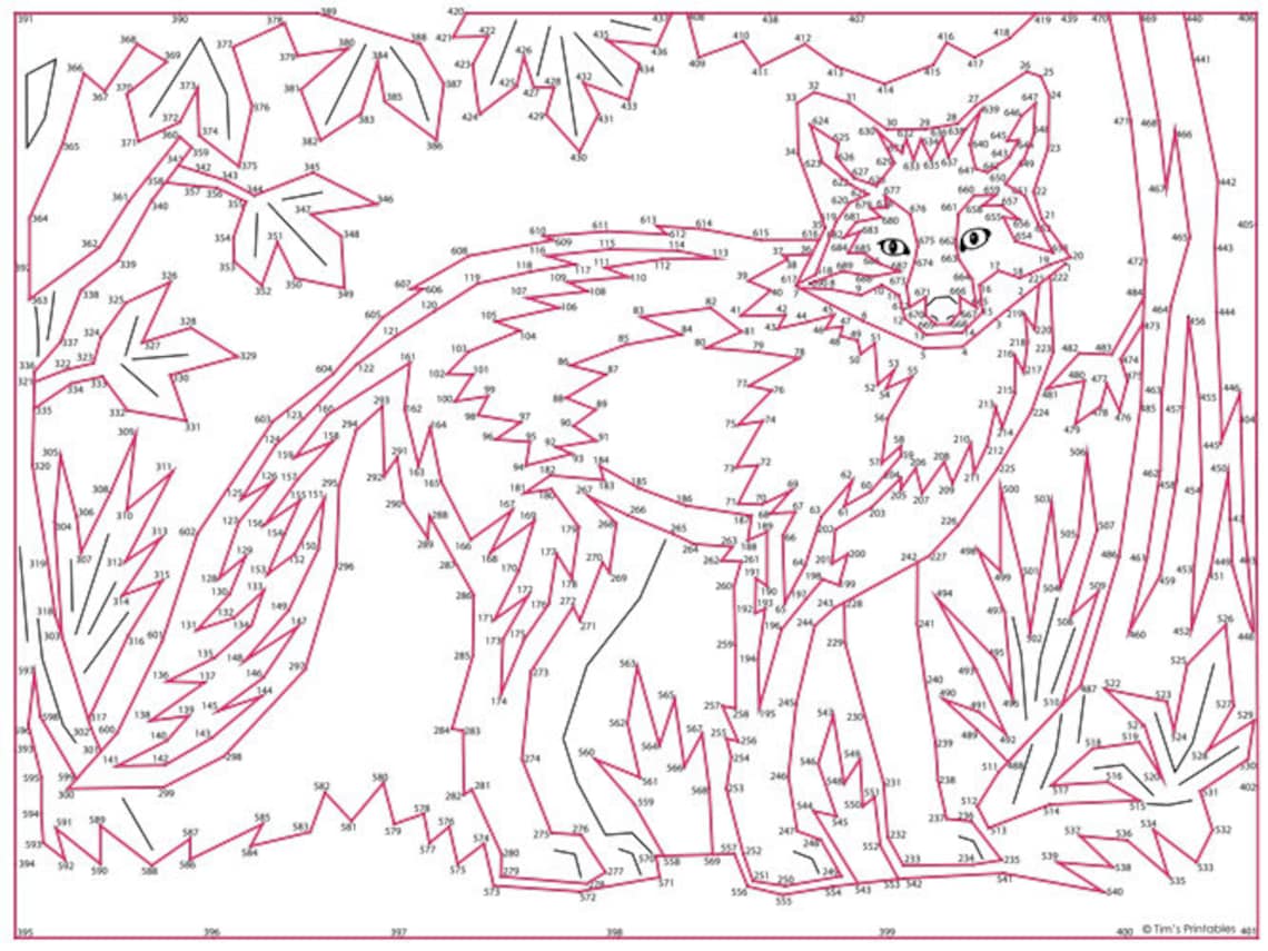 Fox Dot-to-dot / Connect the Dots PDF - 690 Dots - Etsy