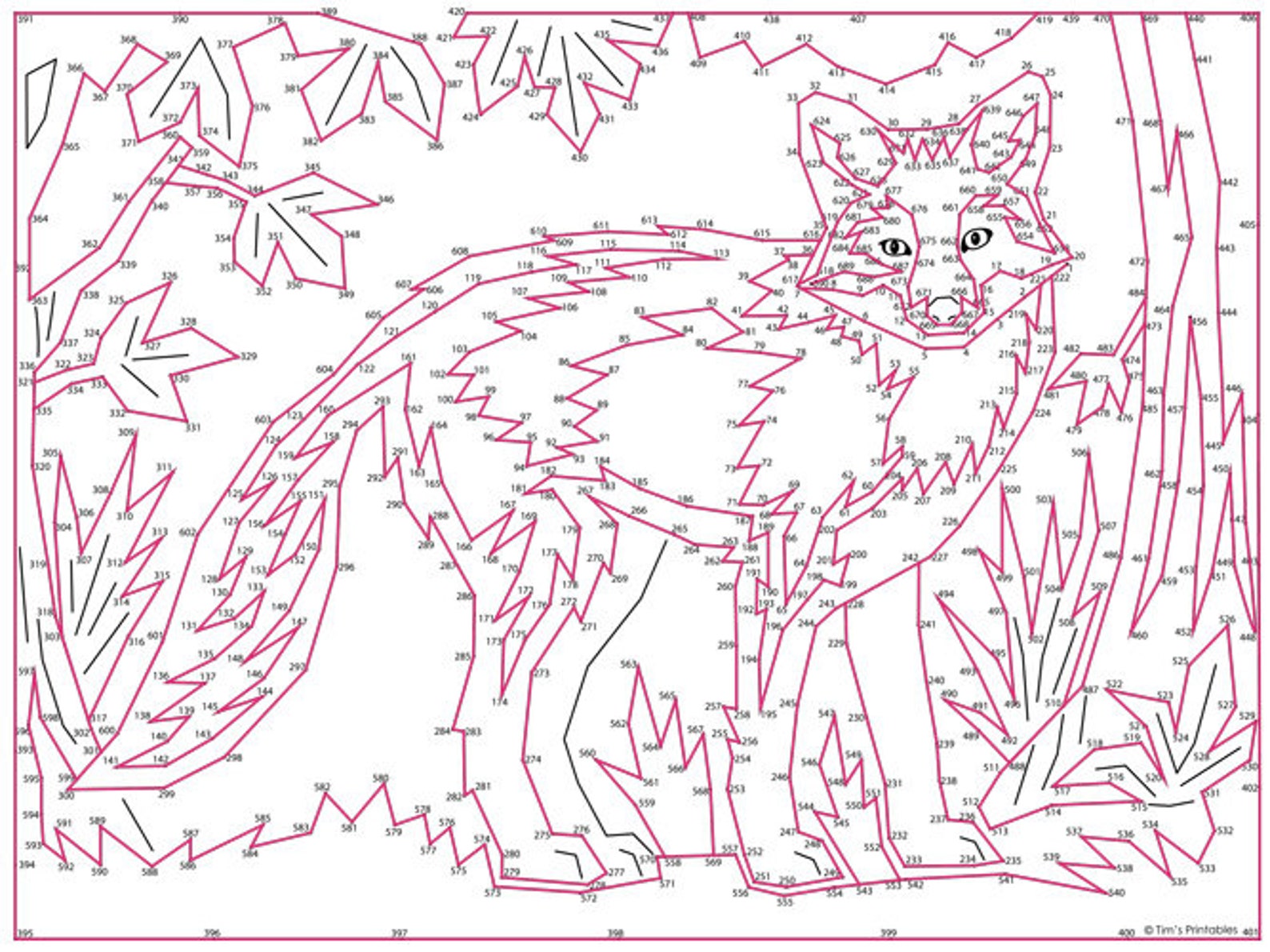 Fox Dot-to-dot / Connect the Dots PDF - 690 Dots - Etsy
