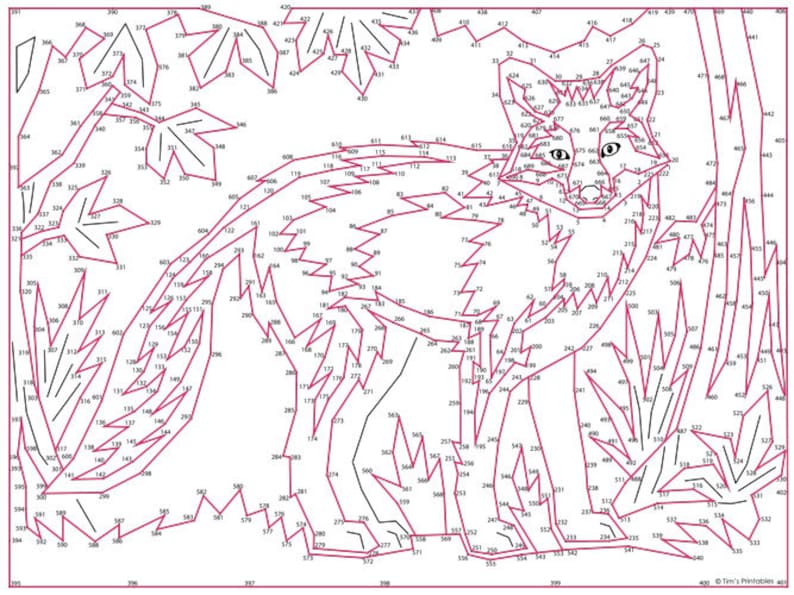 Fox Dot-to-dot / Connect the Dots PDF - 690 Dots - Etsy