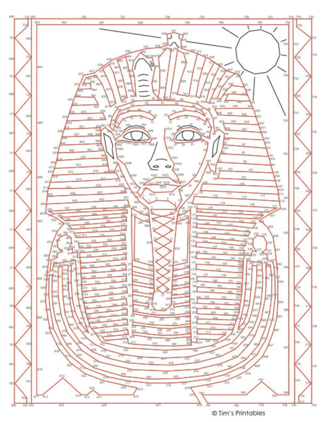King Tut / Tutankhamun Dot-to-dot - Etsy