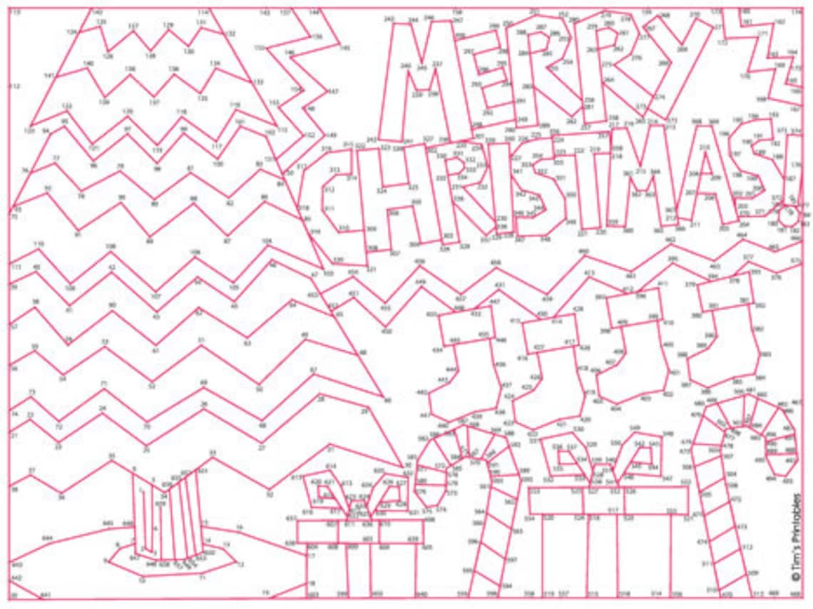 Christmas Extreme Difficulty Dot-to-dot / Connect the Dots - Etsy