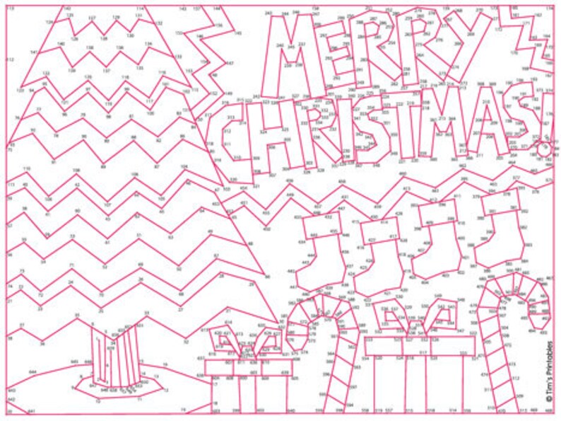 Christmas Extreme Difficulty Dot-to-dot / Connect the Dots - Etsy