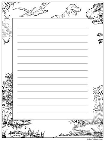 Dinosaur Writing Paper Templates PDF - Etsy