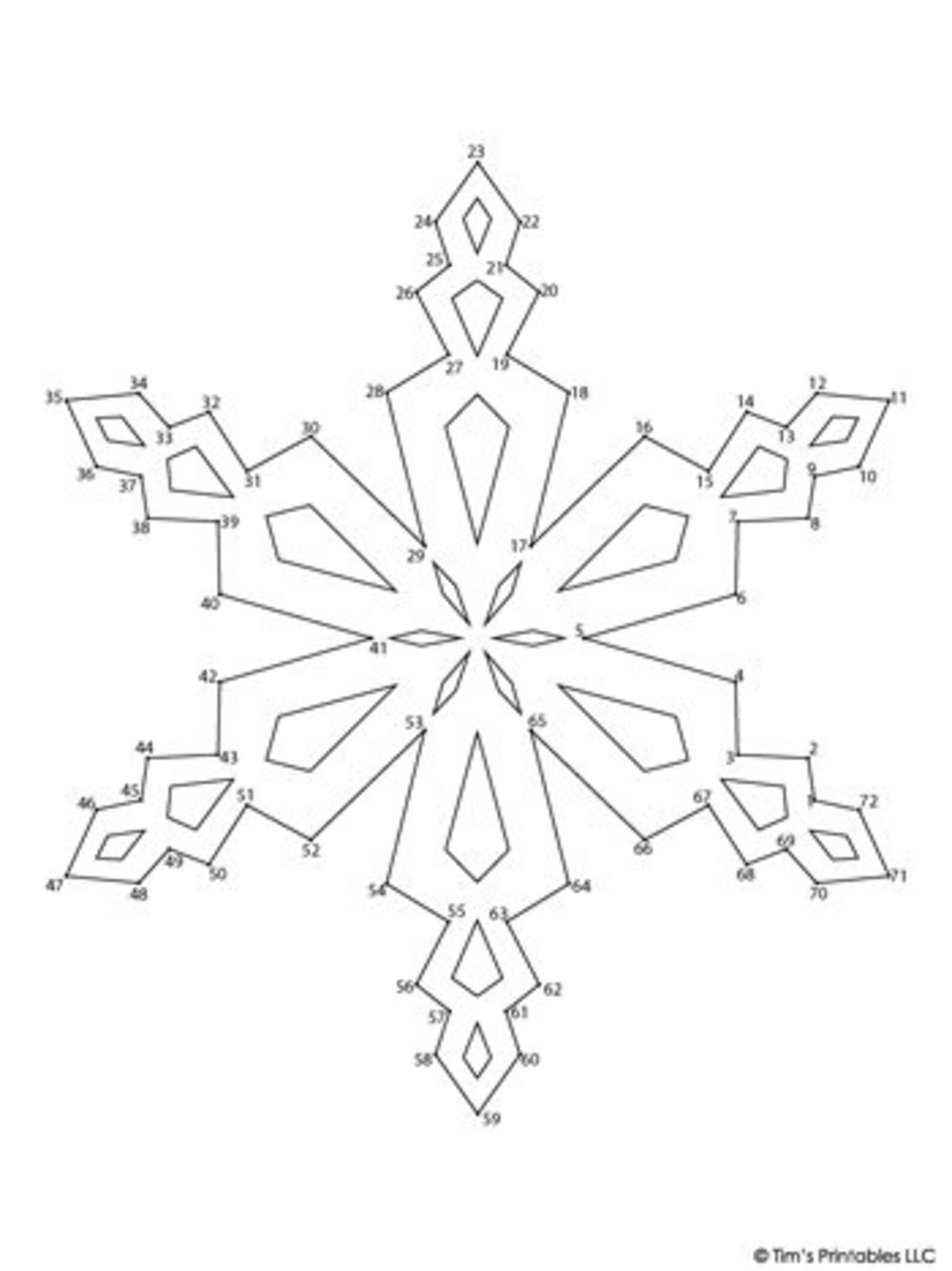 Snowflake Dot-to-dots / Connect the Dots PDF - Etsy