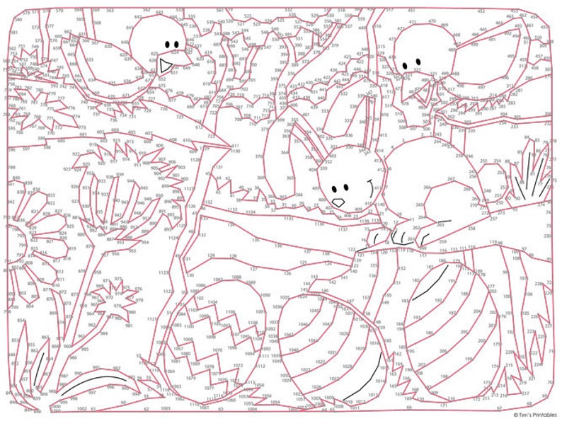 Easter Dot-to-dot / Connect the Dots PDF - 1140 Dots! - Etsy