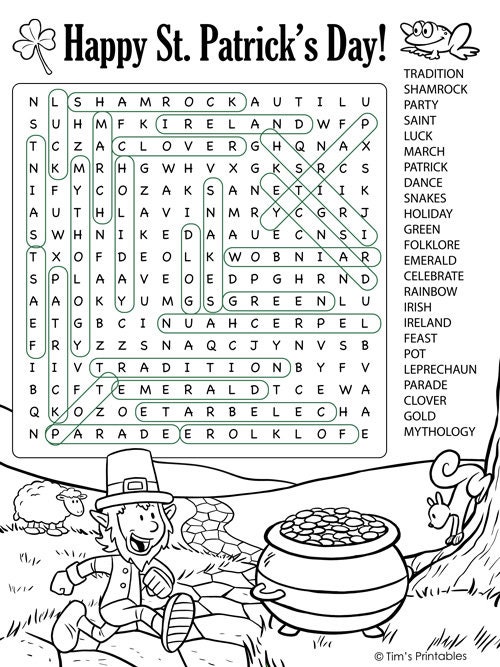 St. Patrick’s Day Word Search - Etsy