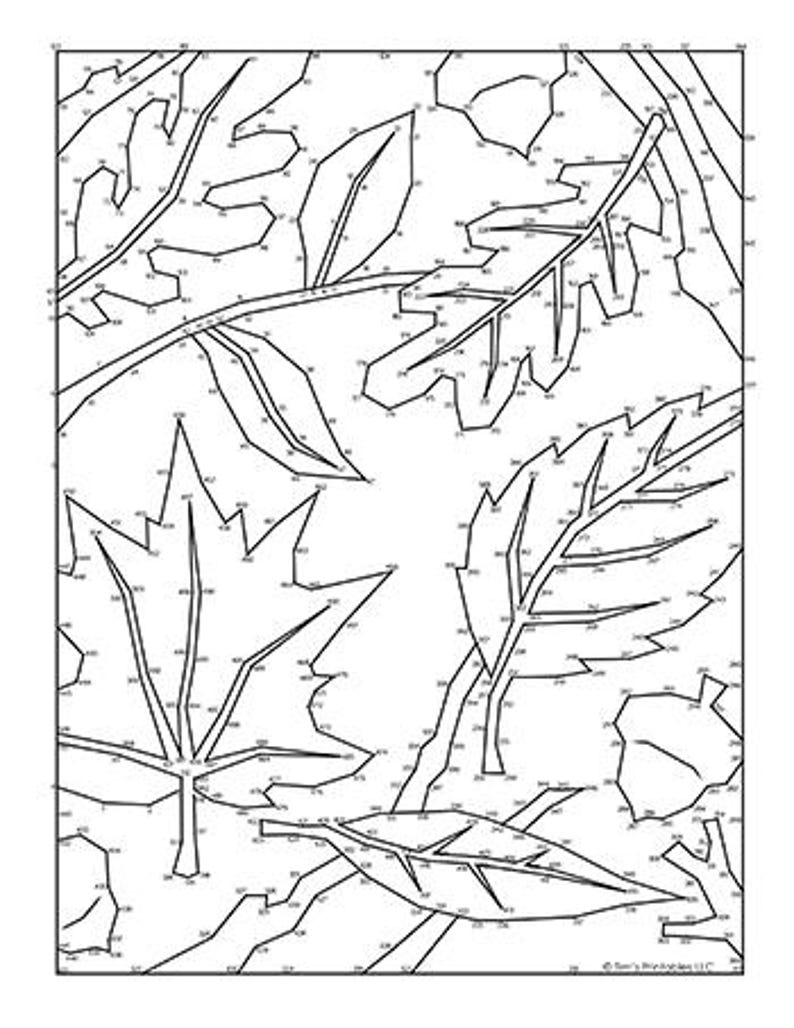 Autumn Leaves Dot-to-dot / Connect the Dots - Etsy