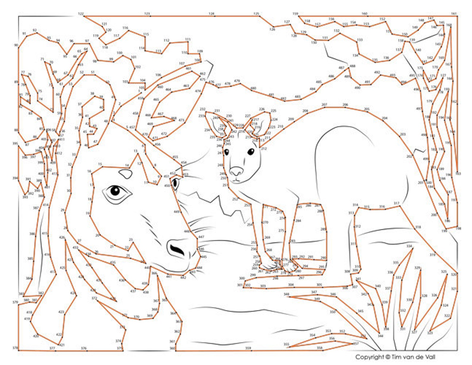 Kangaroo Dot-to-dot / Connect the Dots PDF - 500 Dots - Etsy