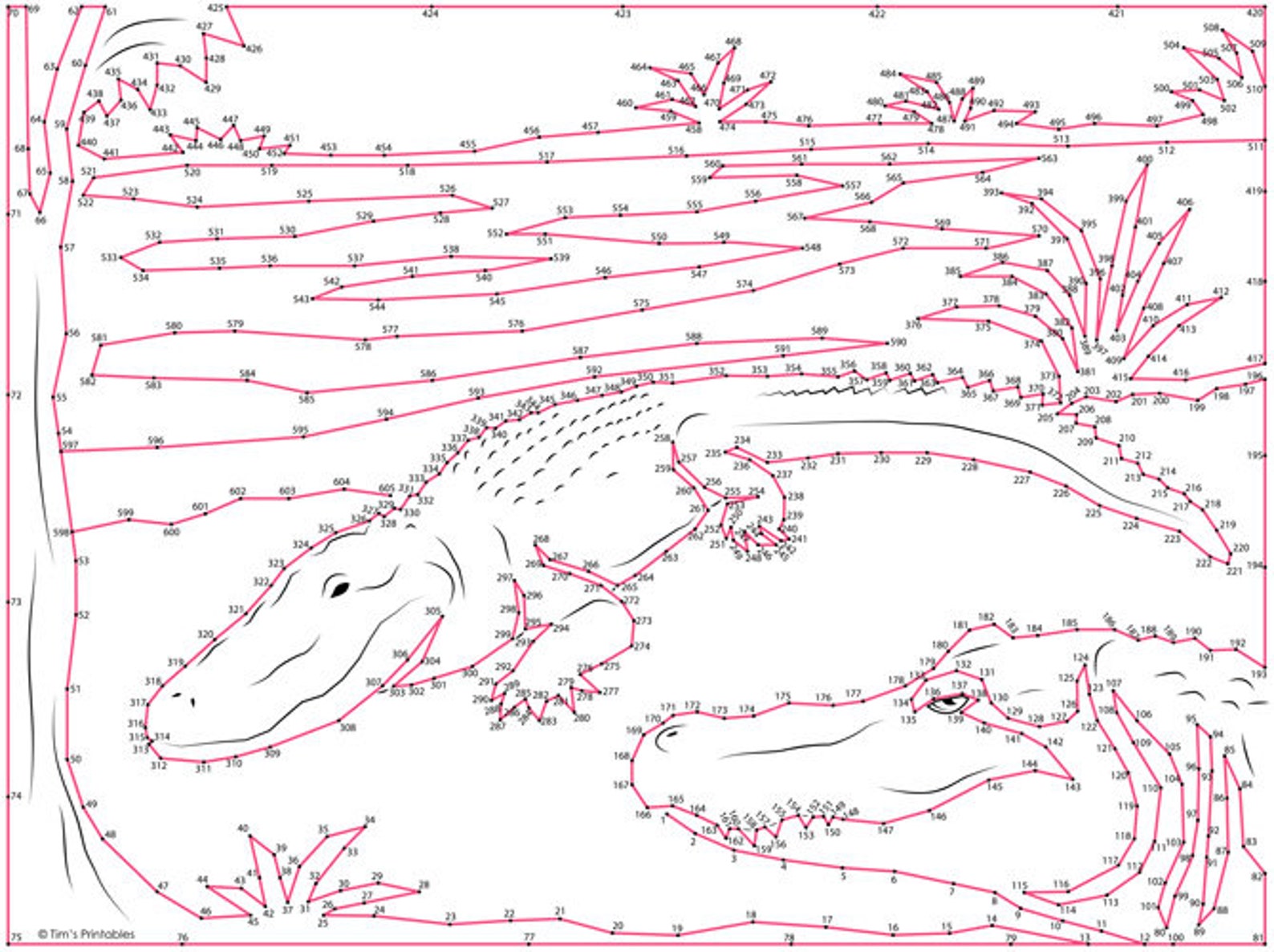 Alligator Dot-to-dot / Connect the Dots PDF - Etsy