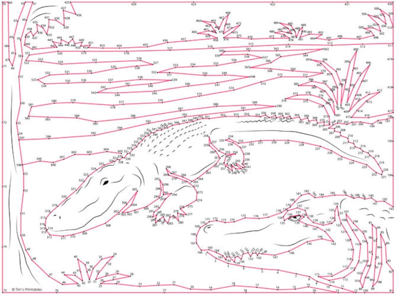 Alligator Dot-to-dot / Connect the Dots PDF - Etsy
