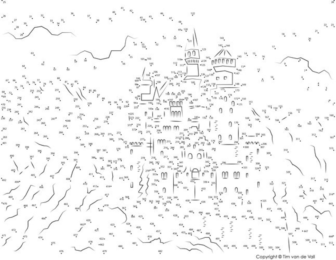 Neuschwanstein Castle Dot-to-dot / Connect the Dots - Etsy