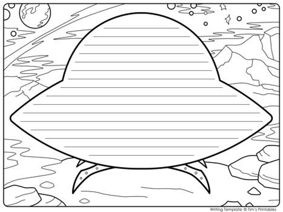 UFO Writing Paper Templates - Etsy