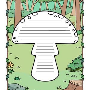 Mushroom Writing Paper Templates - Etsy