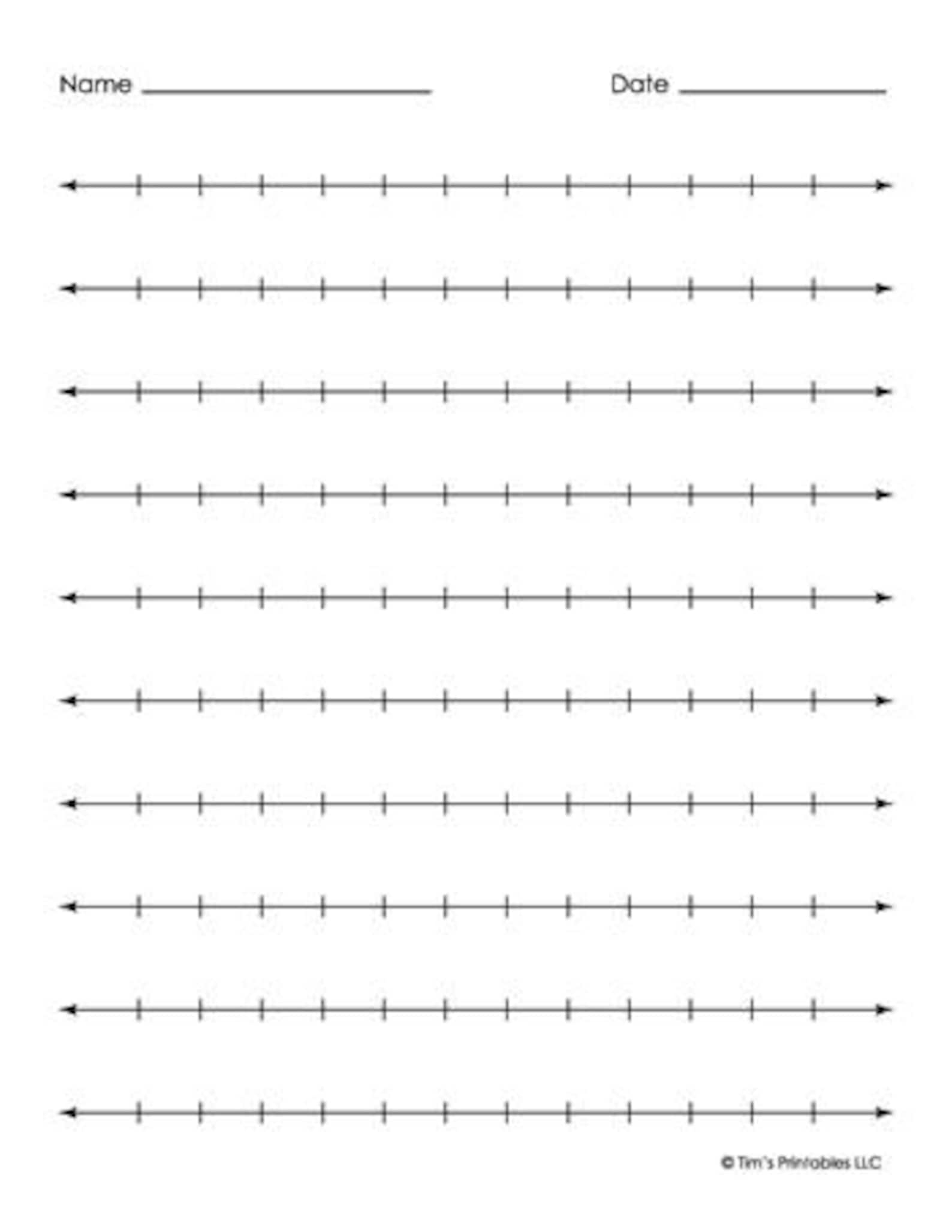 Blank Number Line Template - Etsy