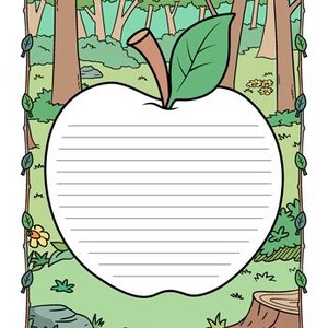 Apple Writing Paper Templates - Etsy