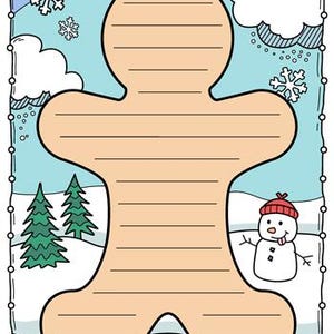 Gingerbread Man Writing Paper Templates - Etsy