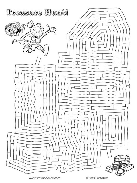 Treasure Hunt Maze PDF | Etsy