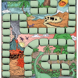 Board Game Template - Dinosaurs - Etsy