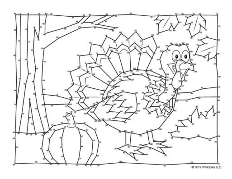 Thanksgiving Turkey Connect the Dots Printable - Etsy