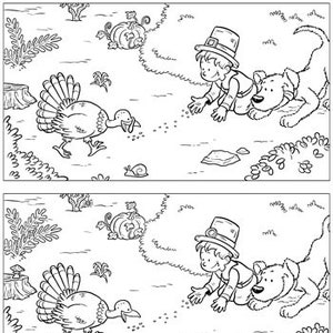 Thanksgiving Spot the Difference Puzzle PDF - Etsy