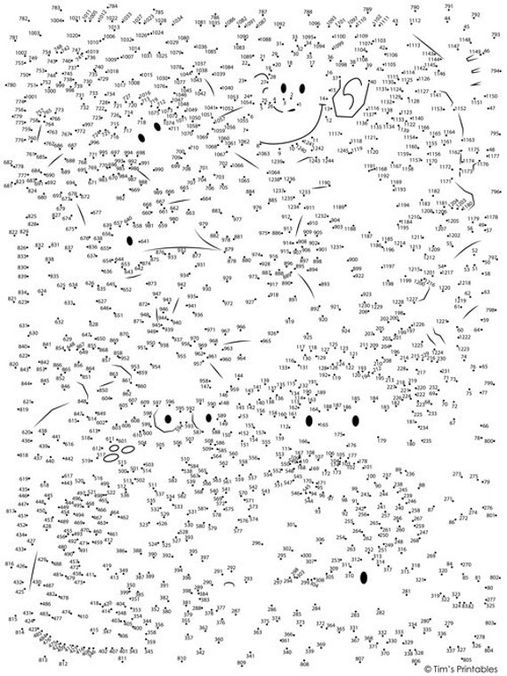Rainforest Animals Dot-to-dot / Connect the Dots 1245 Dots | Etsy