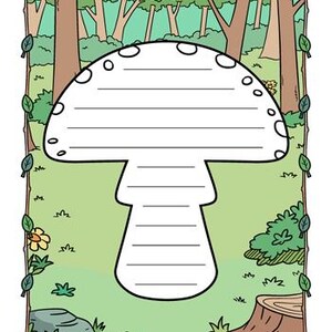 Mushroom Writing Paper Templates - Etsy