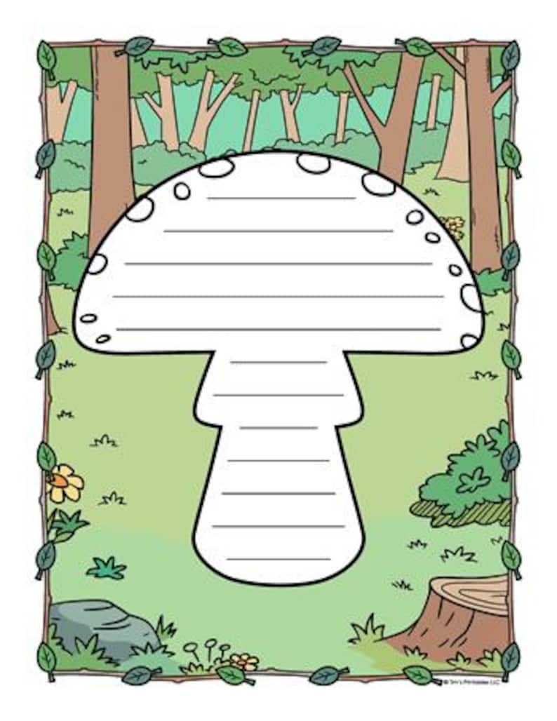 Mushroom Writing Paper Templates - Etsy