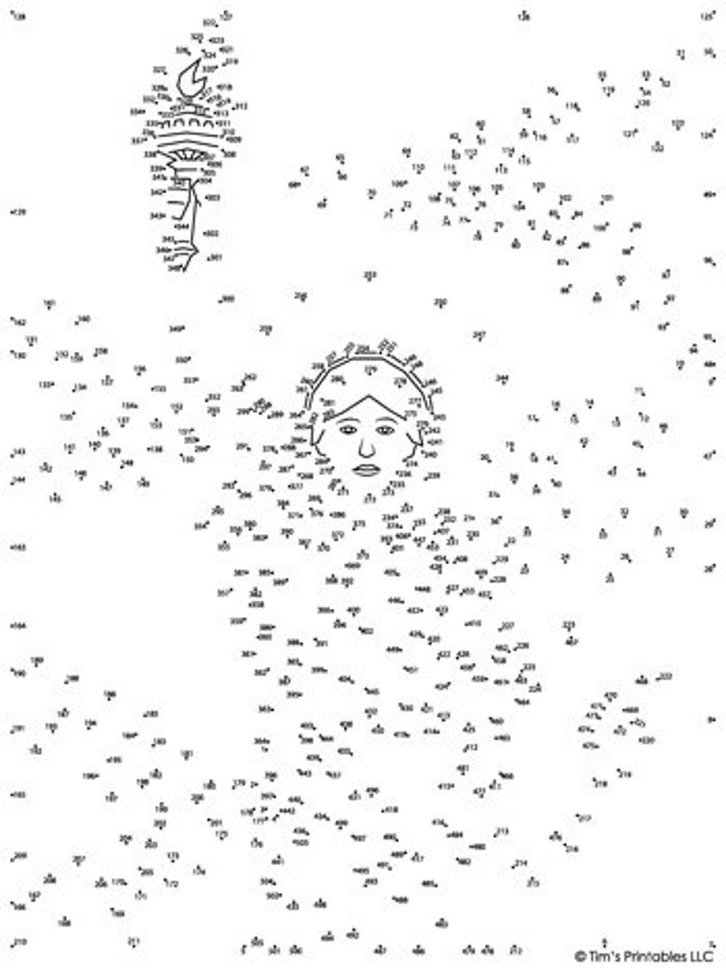 Statue of Liberty Extreme Difficulty Dot-to-dot / Connect the Dots PDF ...