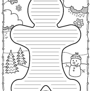 Gingerbread Man Writing Paper Templates - Etsy