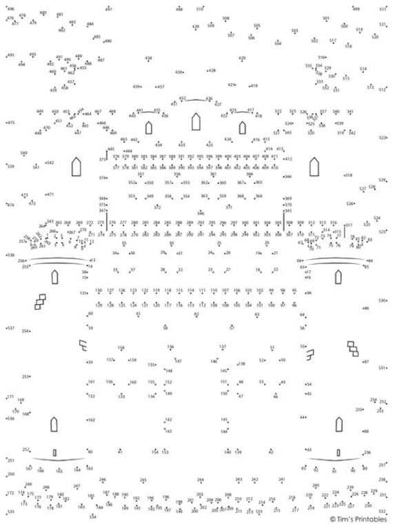 Castle Dot-to-dot / Connect the Dots 543 Dots | Etsy