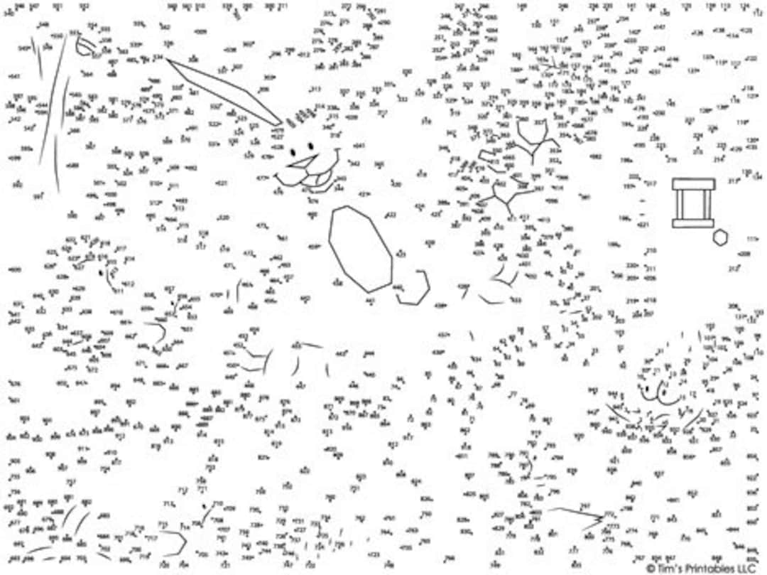 Easter Bunny Extreme Difficulty Dot-to-dot / Connect the Dots PDF - Etsy