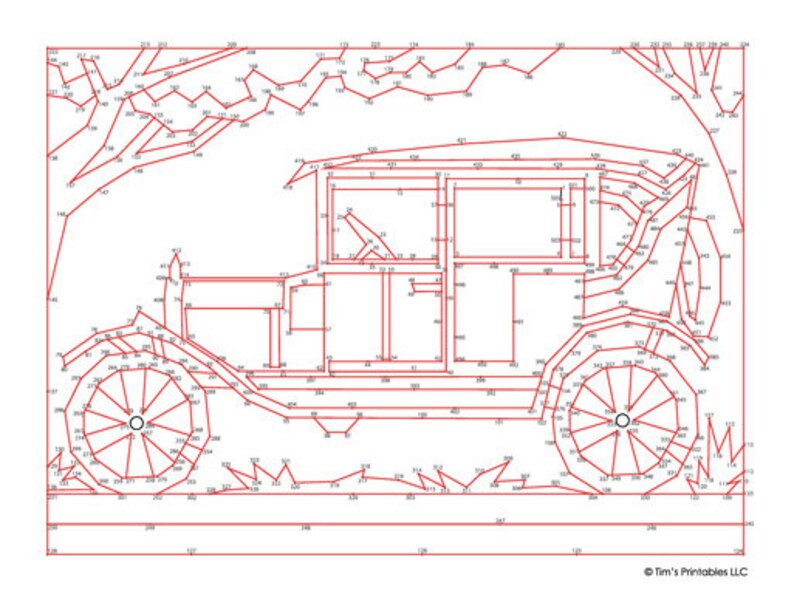 Automobile Extreme Difficulty Dot-to-dot / Connect the Dots PDF - Etsy