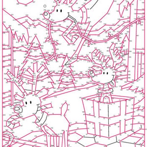 Santa's Reindeer Christmas Extreme Difficulty Dot-to-dot / Connect the ...