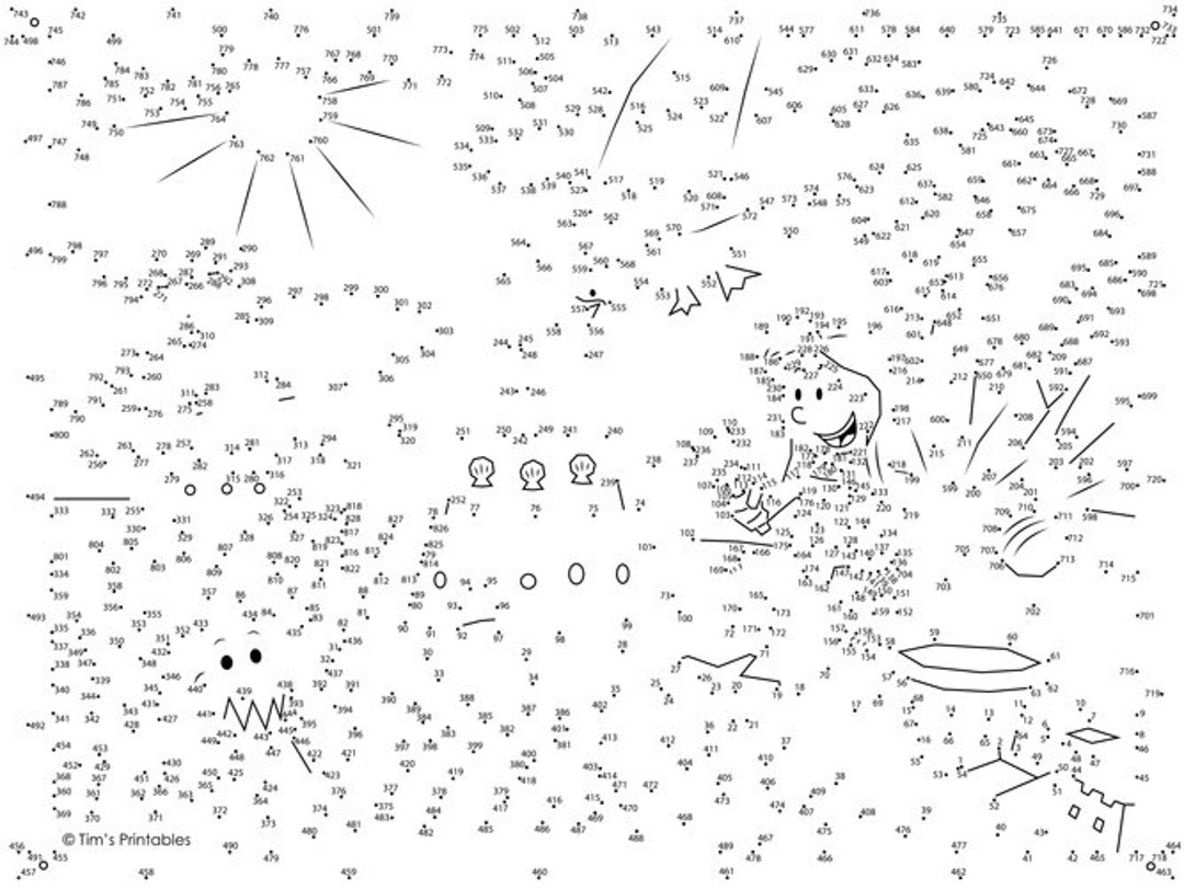 Beach Dot-to-dot / Connect the Dots - 828 Dots - Etsy Canada